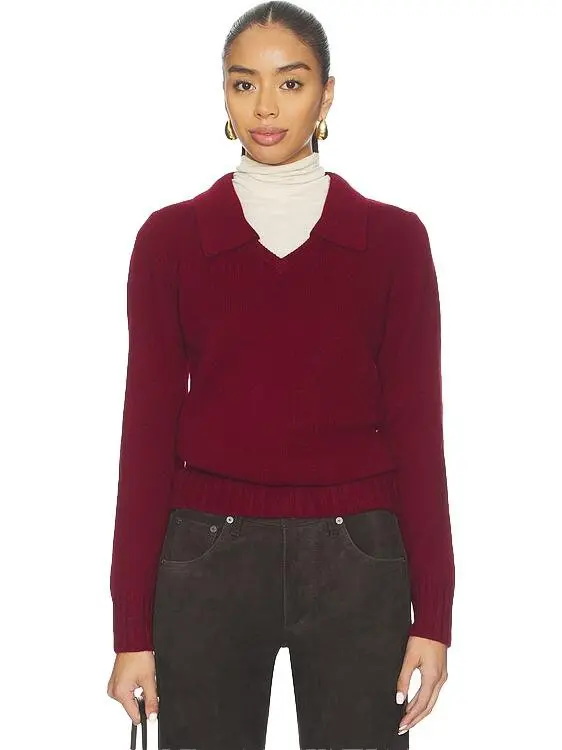 TANNER FLETCHER Martin Removable Collar Sweater - Oxblood