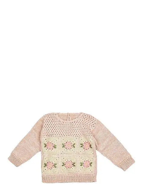 WILD WAWA Patchwork Sweater - Vintage Blush