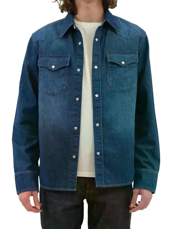 A.p.c. Double-pocket Denim Shirt - Blue