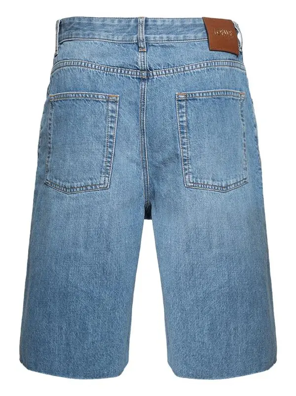 Loewe Anagram Denim Shorts - Blue