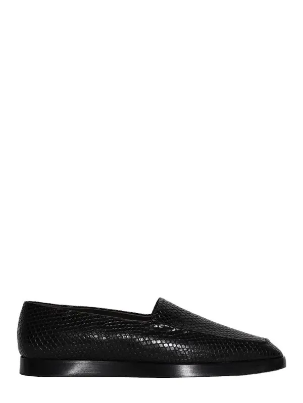 Fear Of God Snakeskin Embossed Leather Loafers - Black