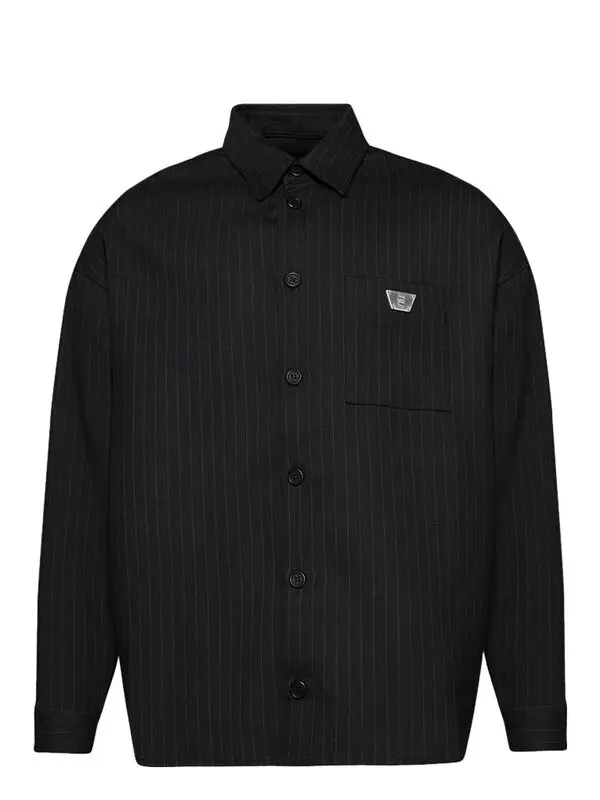 MISBHV Pinstripe Overshirt - Black
