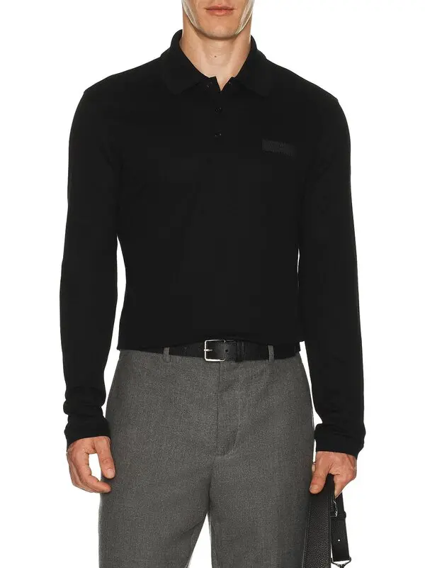 Givenchy Long Sleeve Polo Regular Fit - Black