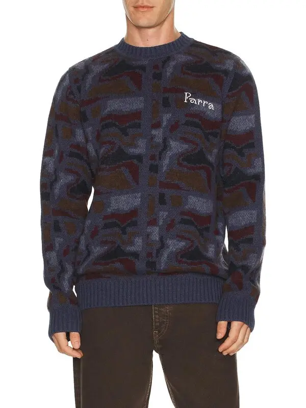 PARRA Repeat Ftp Booster Knitted Pullover - Blue