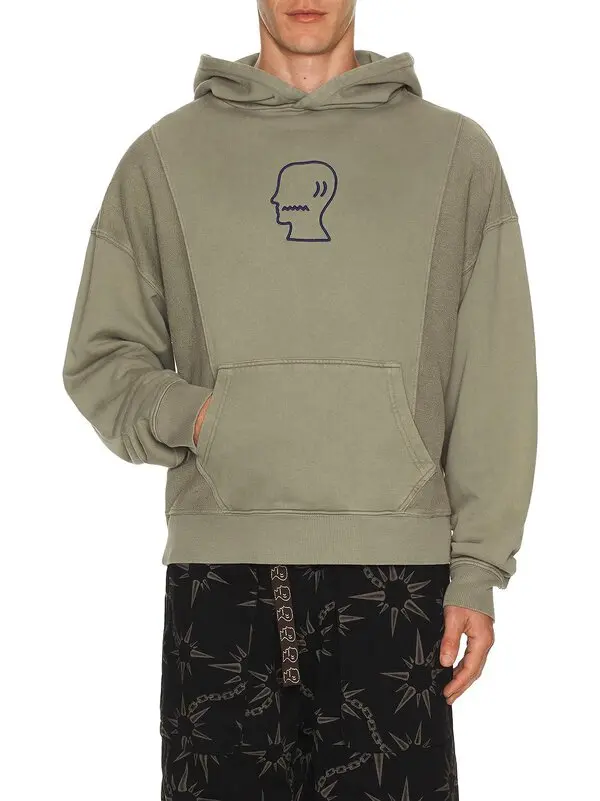 BRAIN DEAD Mendoza Cropped Hoodie - Cement