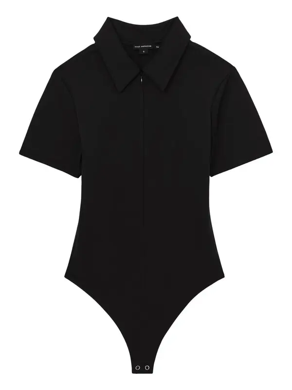 Good American Scuba Collared Bodysuit - Black