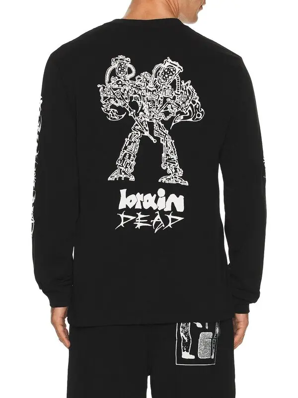 BRAIN DEAD Skull Mech Long Sleeve Tee - Black