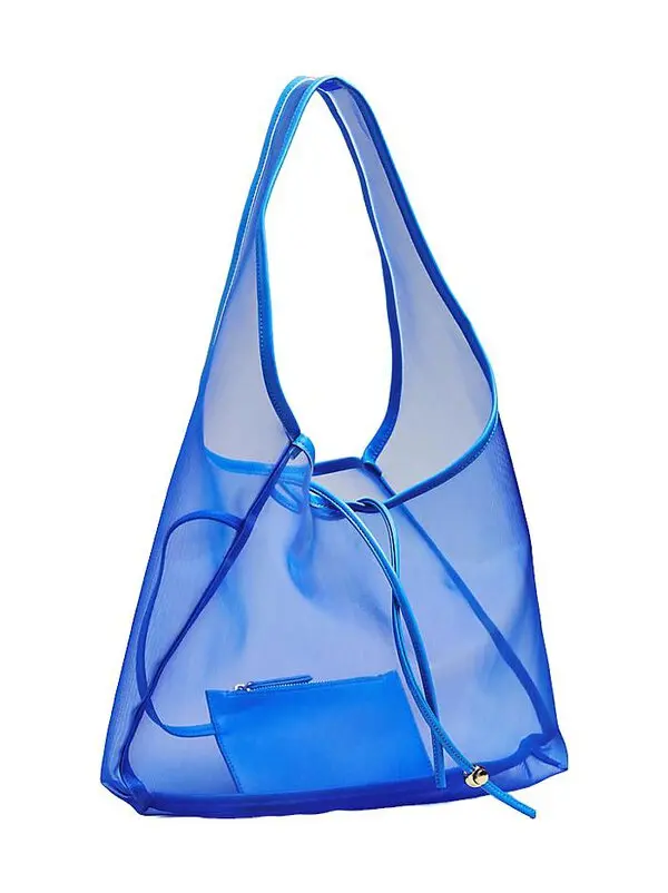 CELANDINE Sheer Mesh Beach Bag - Blue