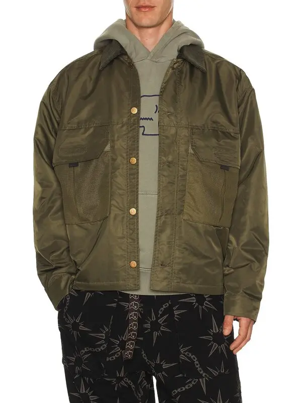 BRAIN DEAD Cropped Chore Jacket - Green