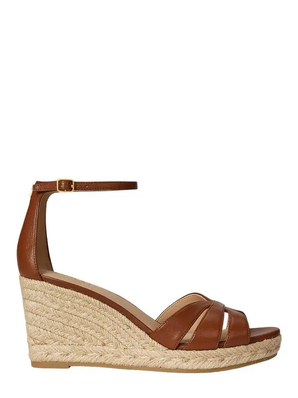 Ralph Lauren Nellie Nappa Leather Espadrille - Lauren Tan