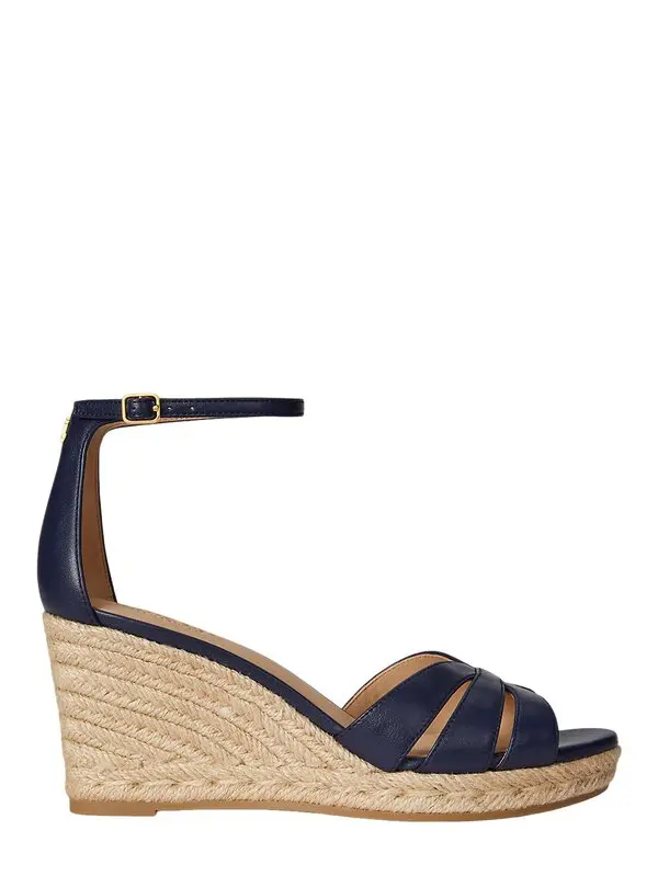 Ralph Lauren Nellie Nappa Leather Espadrille - Refined Navy