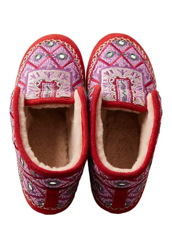 LLANI SHOES Llani For Fp Casablanca Moccasin Slippers - Poppy