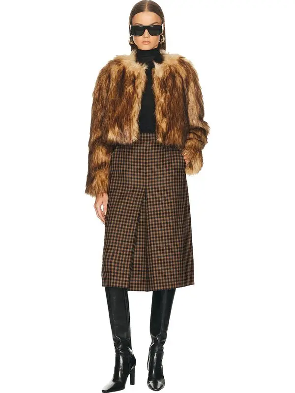A.L.C. Gina Faux Fur Jacket - Brown