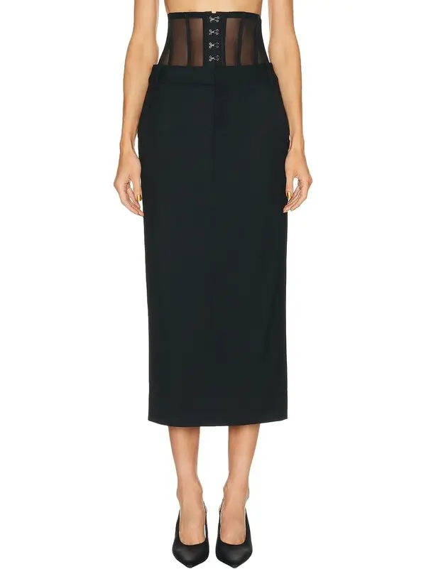 Monse Corset Pencil Skirt - Black