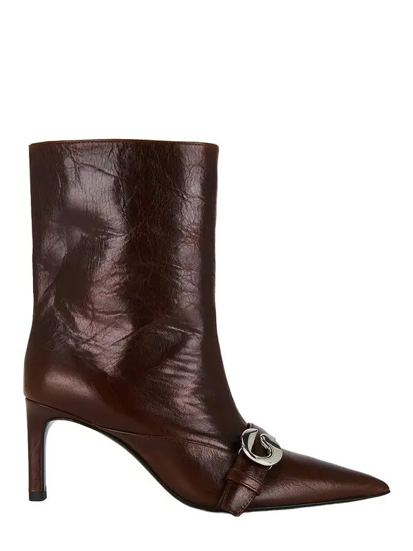 Coperni Ankle Heeled Belt Boot - Brown
