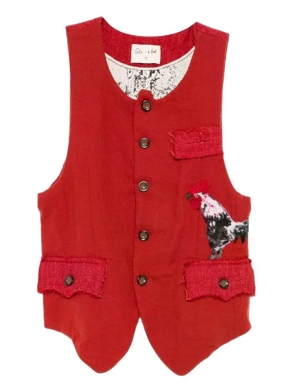 GG IN RED Wool Vest - Red