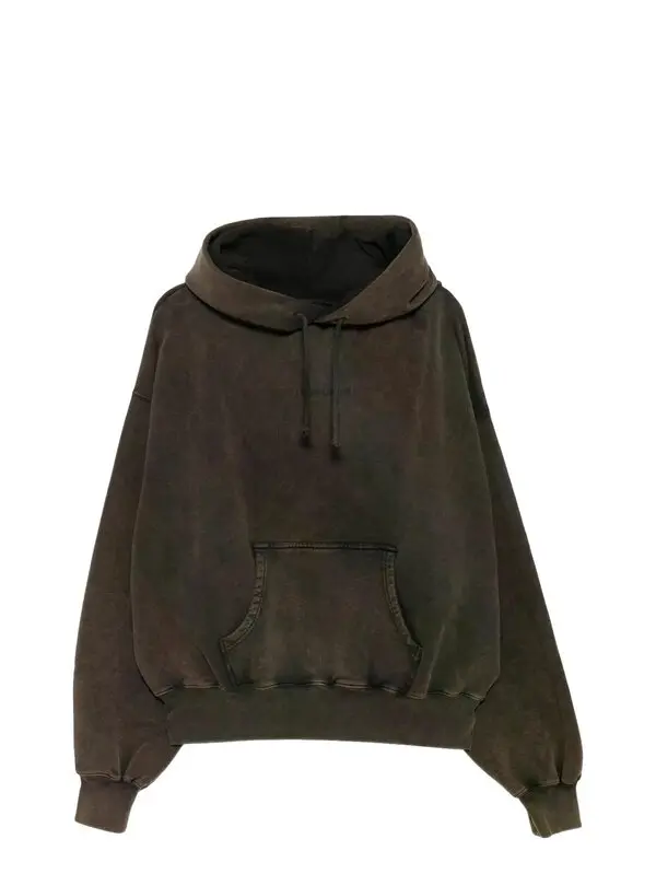 ALAINPAUL Gathered Neckline Hoodie - Brown