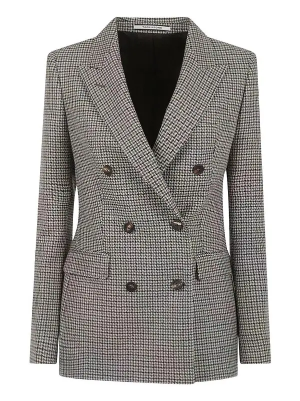 Tagliatore Double-breasted Houndstooth Blazer - Neutrals