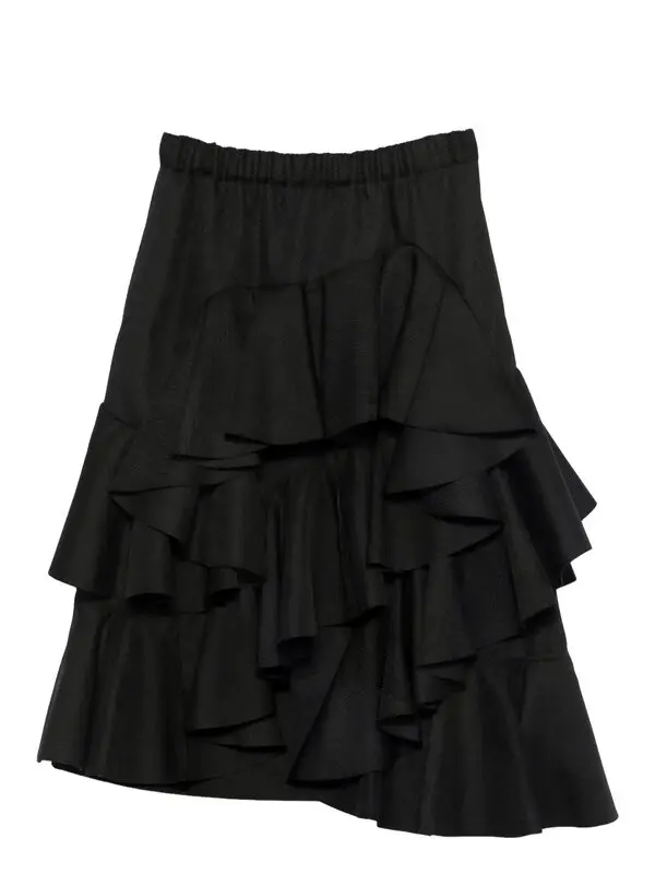 Comme Des Garçons Ruffled Midi Skirt - Black