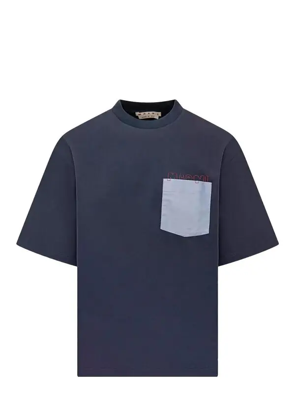 Marni Pocket Logo T-shirt - Blue