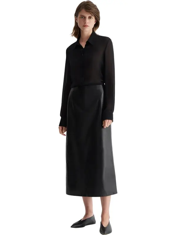 Veronica De Piante Gisele Nappa Leather Skirt - Black