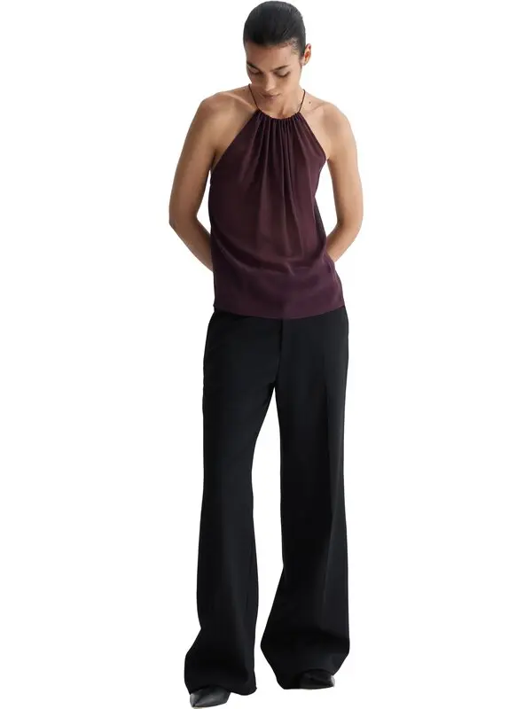 Veronica De Piante Greta Silk Top - Deep Plum