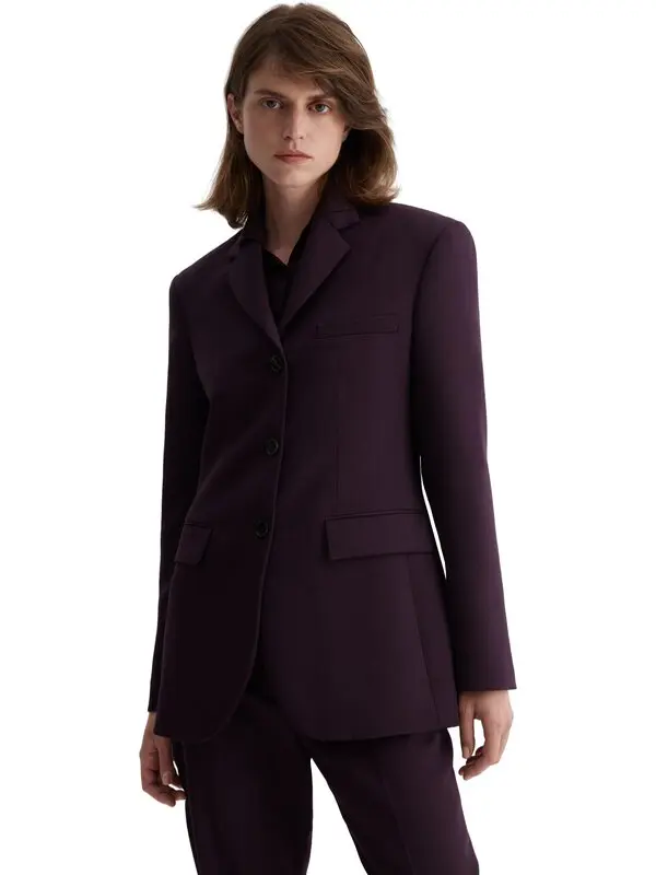 Veronica De Piante Fini Wool Jacket - Deep Plum