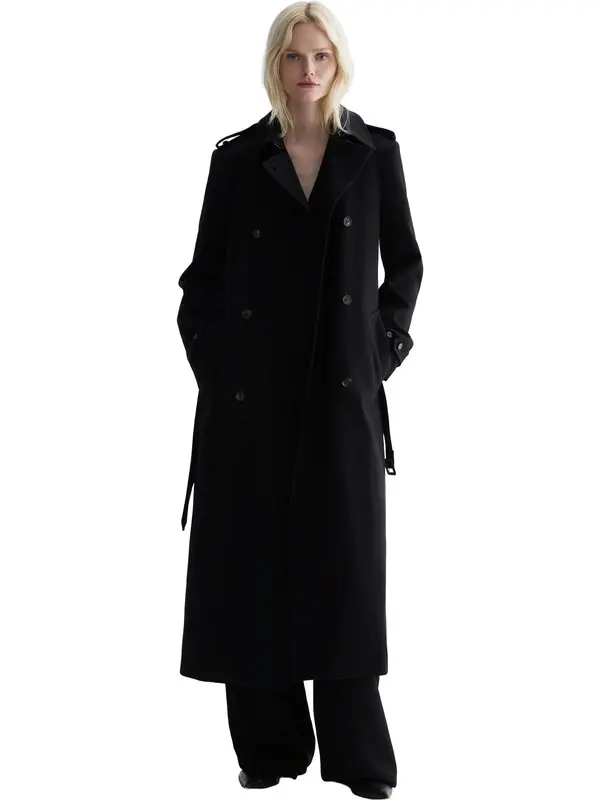 Veronica De Piante Amara Cotton Trench Coat - Black
