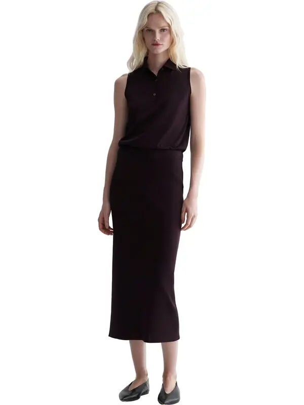 Veronica De Piante Caterina Silk Knit Skirt - Deep Plum
