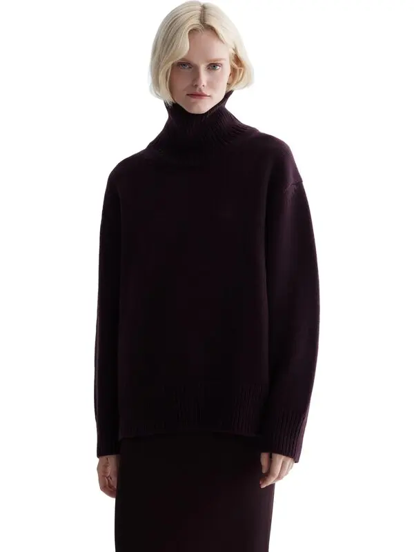 Veronica De Piante Delphine Sweater In Wool Cashmere - Deep Plum
