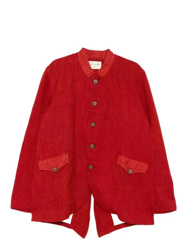 GG IN RED Embroidered Logo Coat - Red