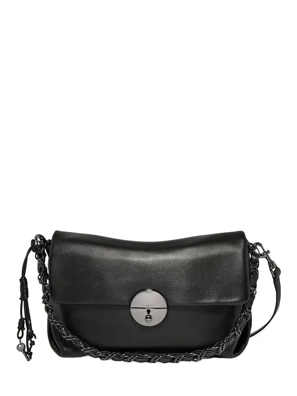 AIMEE Convertible Shoulder Bag With Chain Details - Black