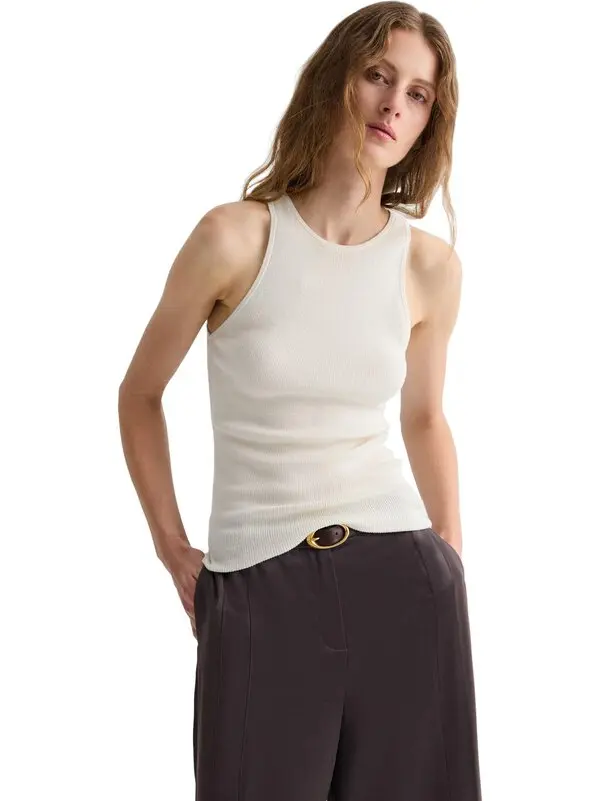 TWP Harbor Tank In Cotton Silk - Ivory