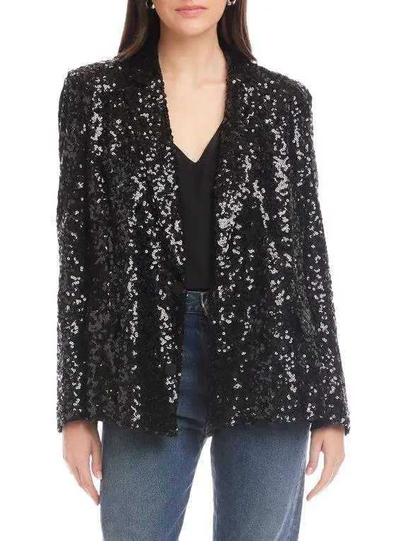 Fifteen Twenty Loretta Sequin Blazer - Black