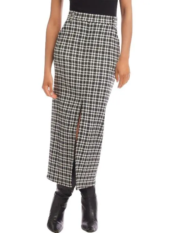 Fifteen Twenty Elyce Front Slit Midi Skirt - Plaid