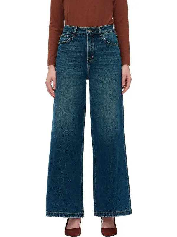 BAYEAS Wide Leg Jeans - Vintage Dark Blue