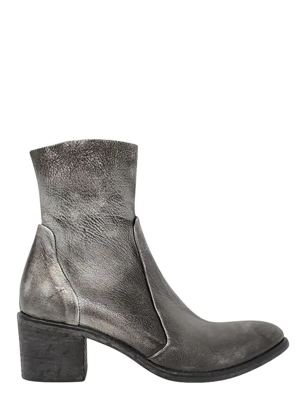 MADISON MAISON Leather Ankle Boots - Silver