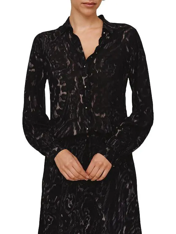 Bella Dahl Fitted Button-up Shirt - Black Paisley