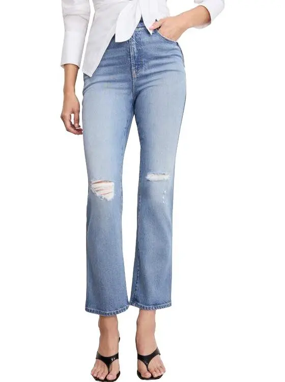 Good American Soft-tech Good Curve Ripped Jeans - Indigo1072