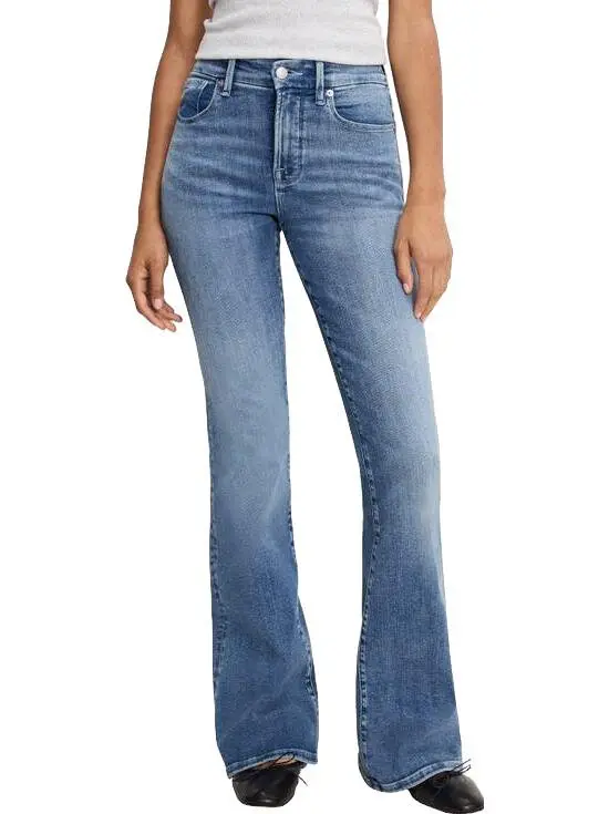 Good American Good Legs High Waist Flare Jeans - Indigo1154