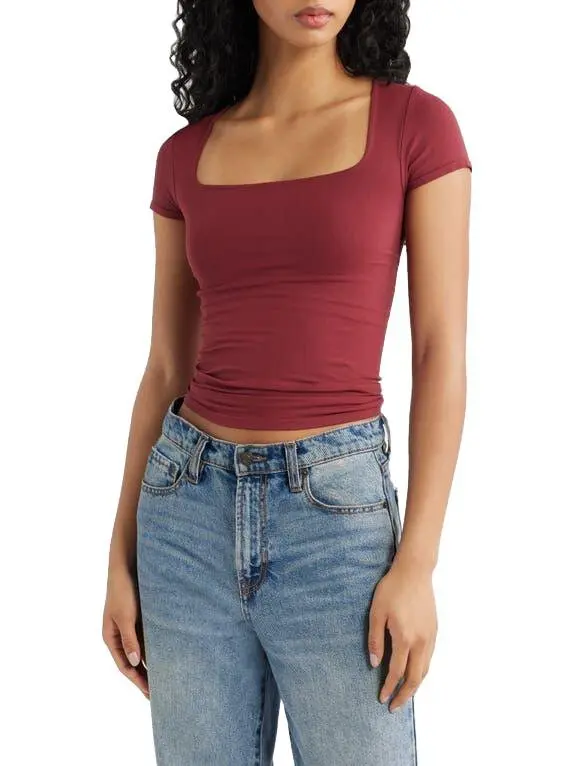 Free People Clean Lines Baby T-shirt - Pomegranate