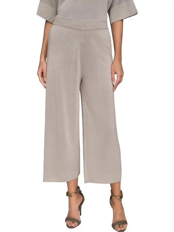 Donna Karan New York Sequin Dot Knit Wide Leg Cropped Pants - Vapor