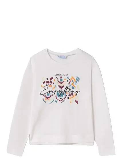 MAYORAL Graphic Long-sleeve T-shirt - White