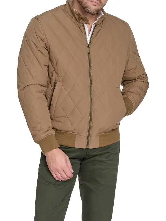 DOCKERS® Quilted Bomber Jacket - Brown