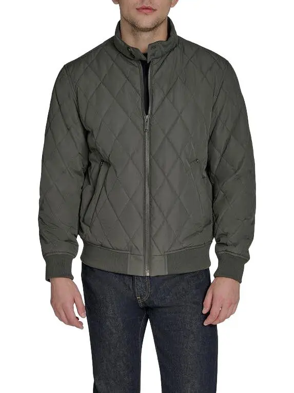 DOCKERS® Quilted Bomber Jacket - Chartreuse