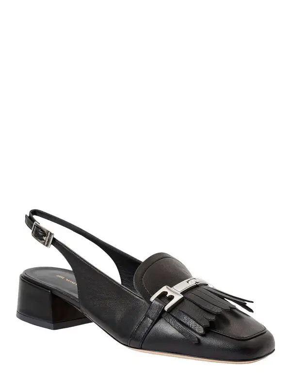 Bruno Magli Olive Slingback Kiltie Bit Loafer Pump - Black