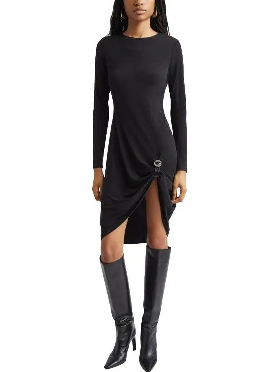 Coperni Suspended Long Sleeve Jersey Dress - Black