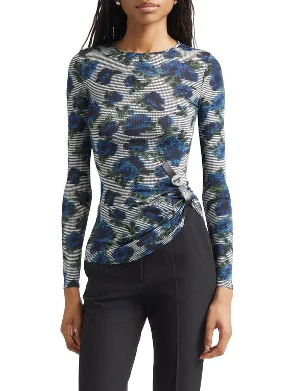 Coperni Suspended Ascii Floral Jersey Top - Print-blue