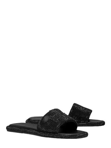 Tory Burch Double T Pavé Slide Sandal - Perfect Black/jet