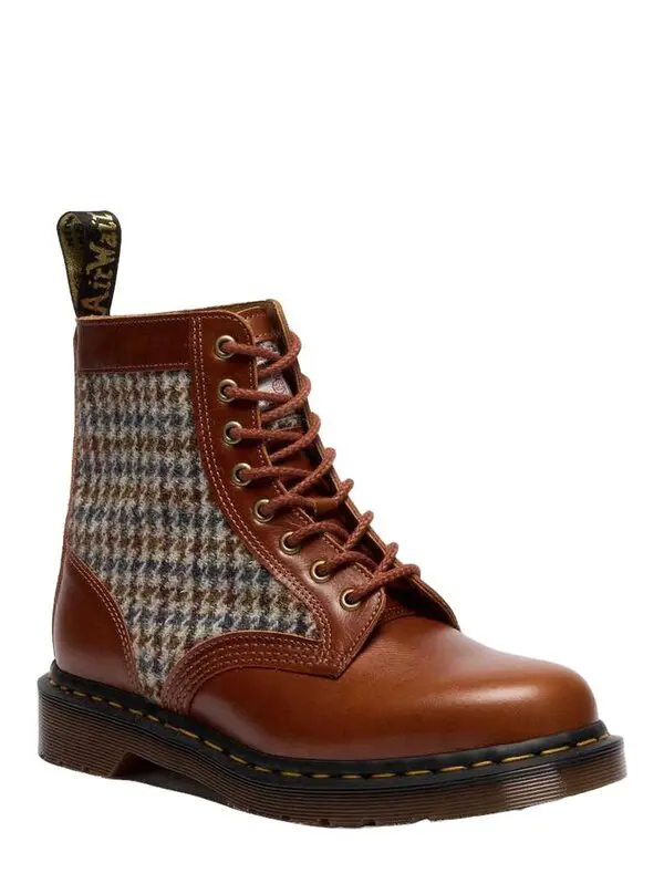 Dr. Martens 1460 Harris Tweed Leather Boots - Tan